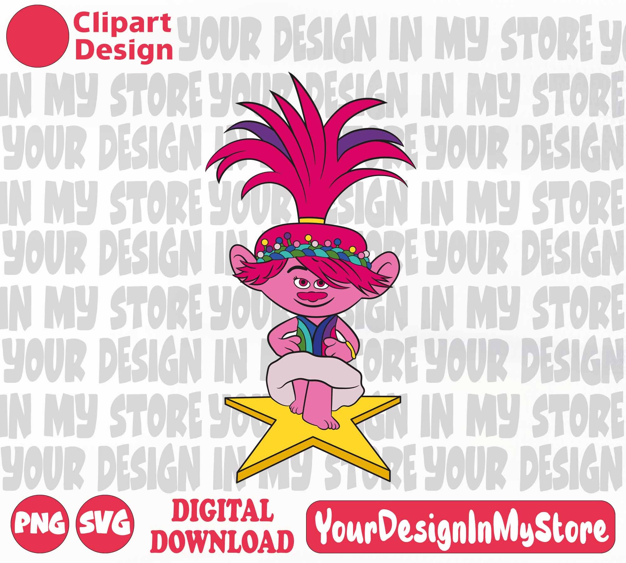 37 Bundle Clipart Trolls Png and SVG Birthday Trolls 3 Design. Birthday ...