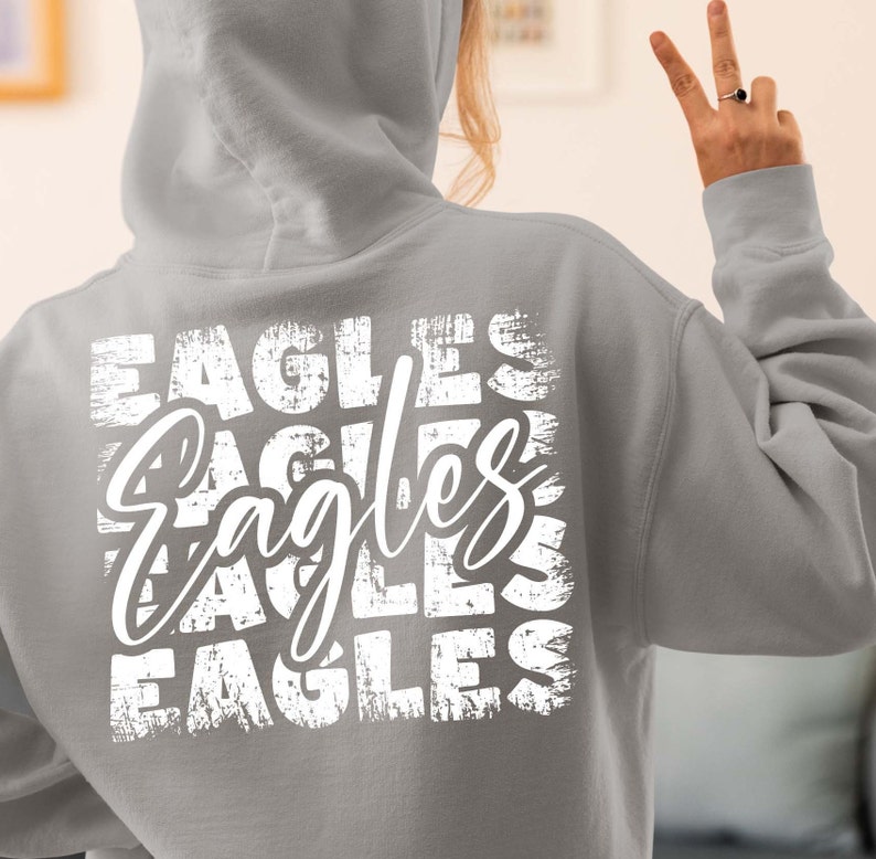 White Distressed Eagles Png Design for Shirt. Go We Are Eagle Mascot ...