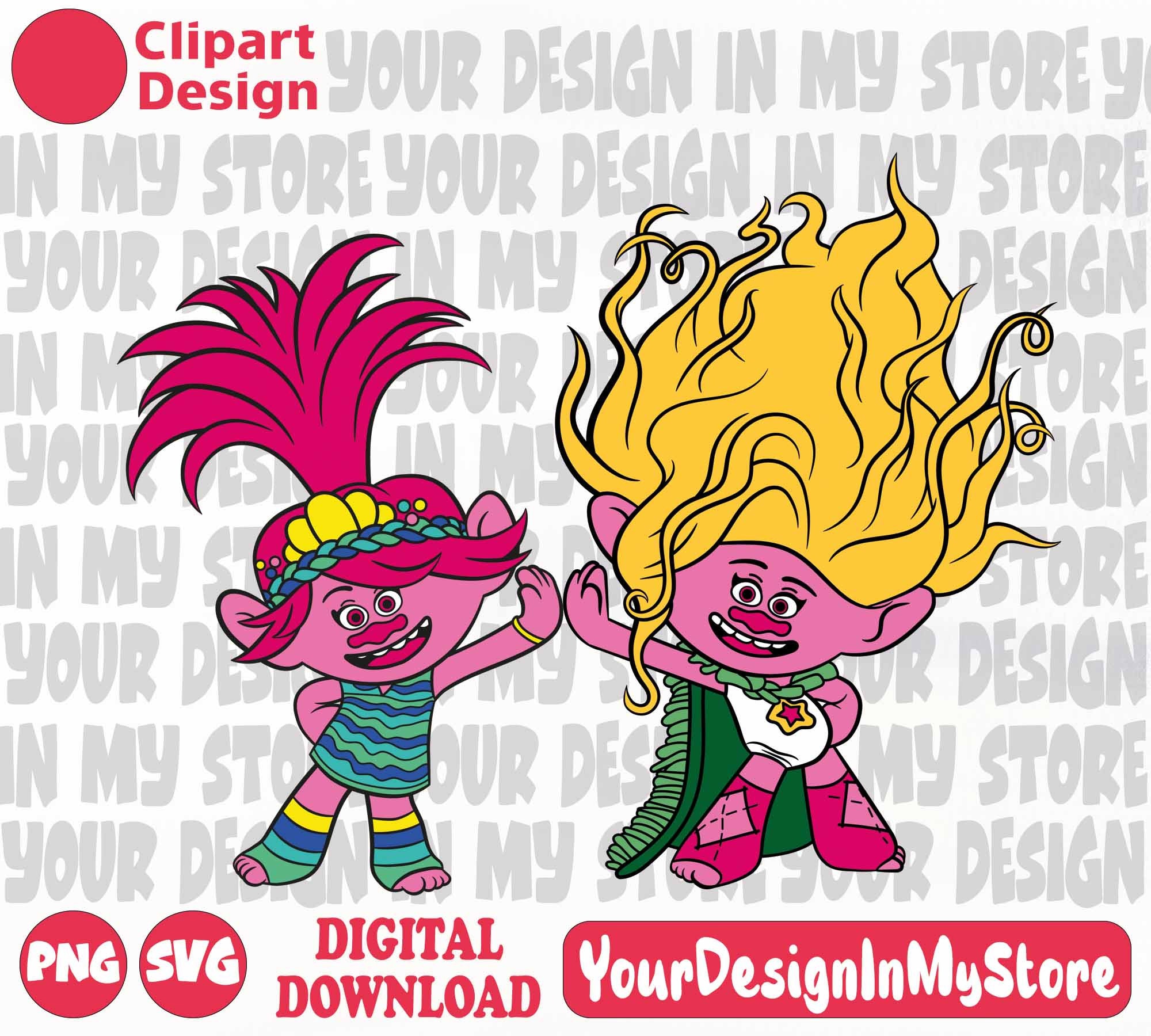 37 Bundle Clipart Trolls Png and SVG Birthday Trolls 3 Design. Birthday ...