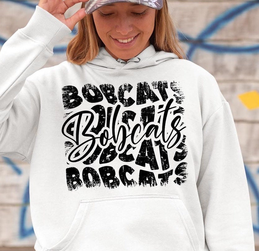 Distressed Bobcats Png Design for Shirt. Let's Go We Are Black Bobcat Mascot Pride Team Digital ...