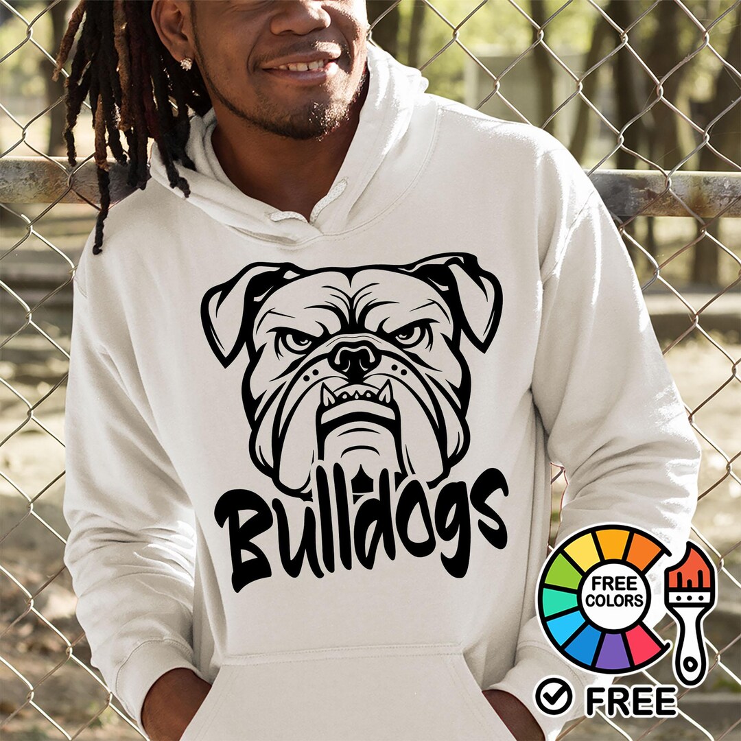 Black Distressed Bulldogs Png Design for Shirt Go We Are Bulldog Mascot ...