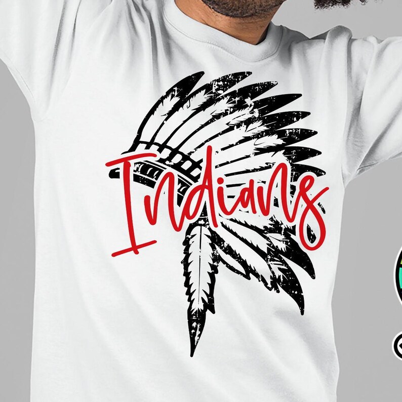 Distressed Black Indians Png Design for Shirt Game Day We Are Indian ...
