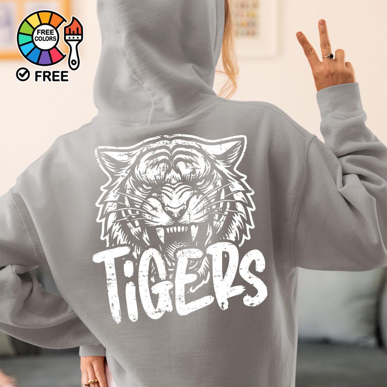 Distressed Tigers Mascot PNG – Custom Team Pride Design for Sublimation ...