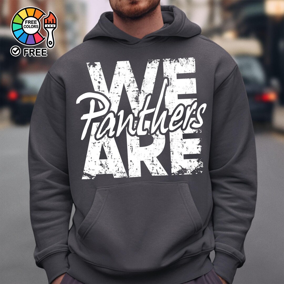 Panthers Mascot White Distressed PNG – Custom Sublimation Design for ...