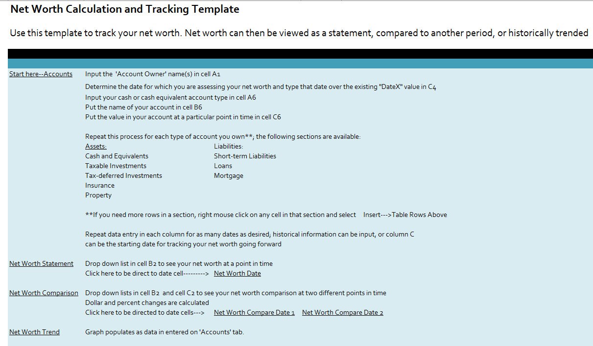 Net Worth Calculation and Tracking Template - Etsy