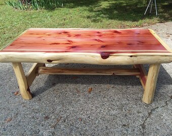 Cedar Log Coffee Table - Etsy