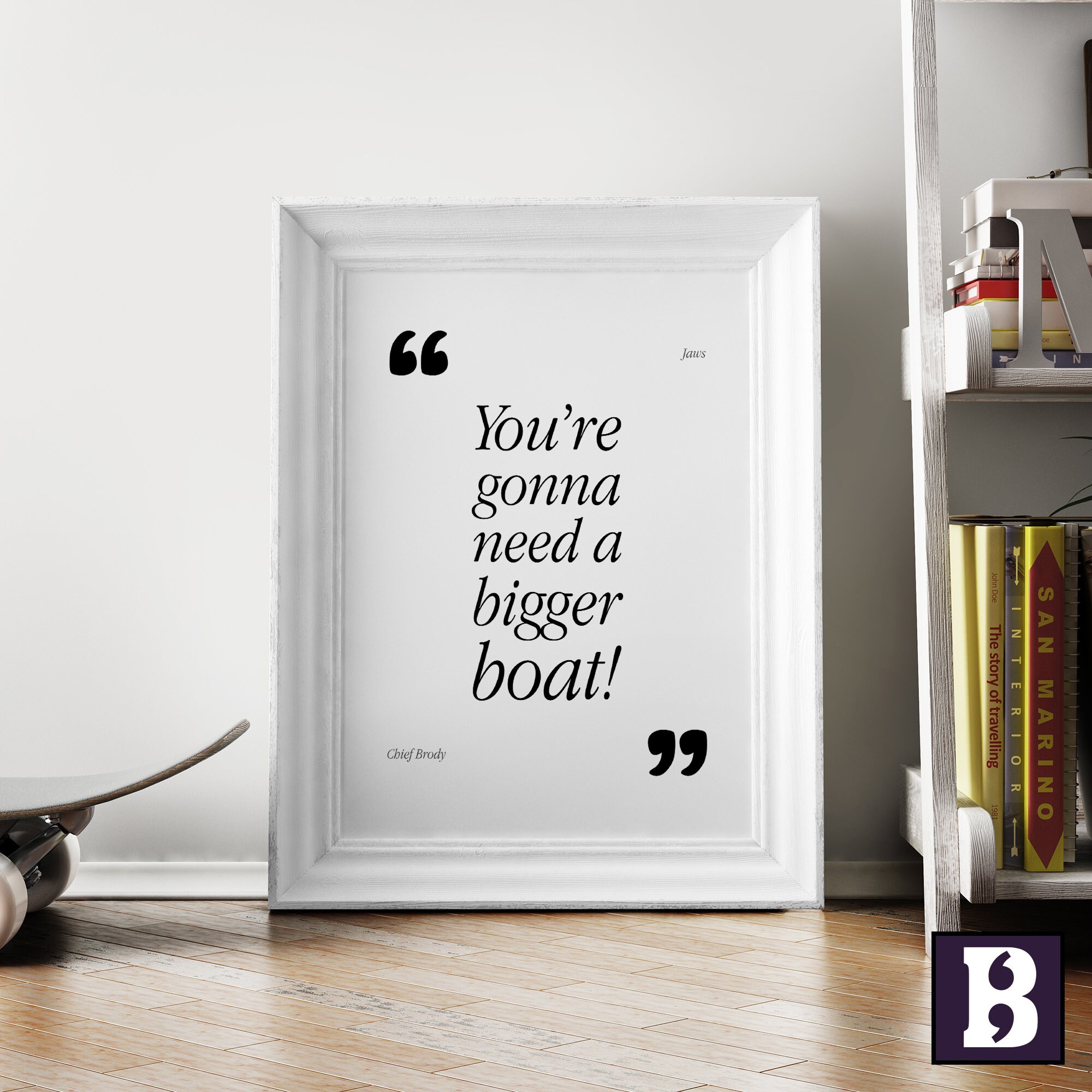 Jaws Movie Quote Print. Typography Print. A4 or A3 Archival Matte Paper ...