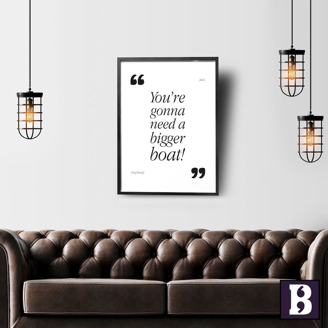Jaws Movie Quote Print. Typography Print. A4 or A3 Archival Matte Paper ...