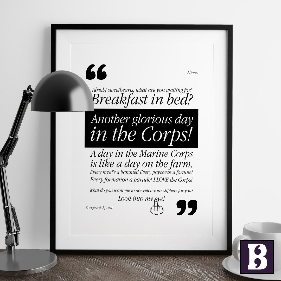 Aliens Movie Quote Print. Typography Print. A4 or A3 Archival Matte ...