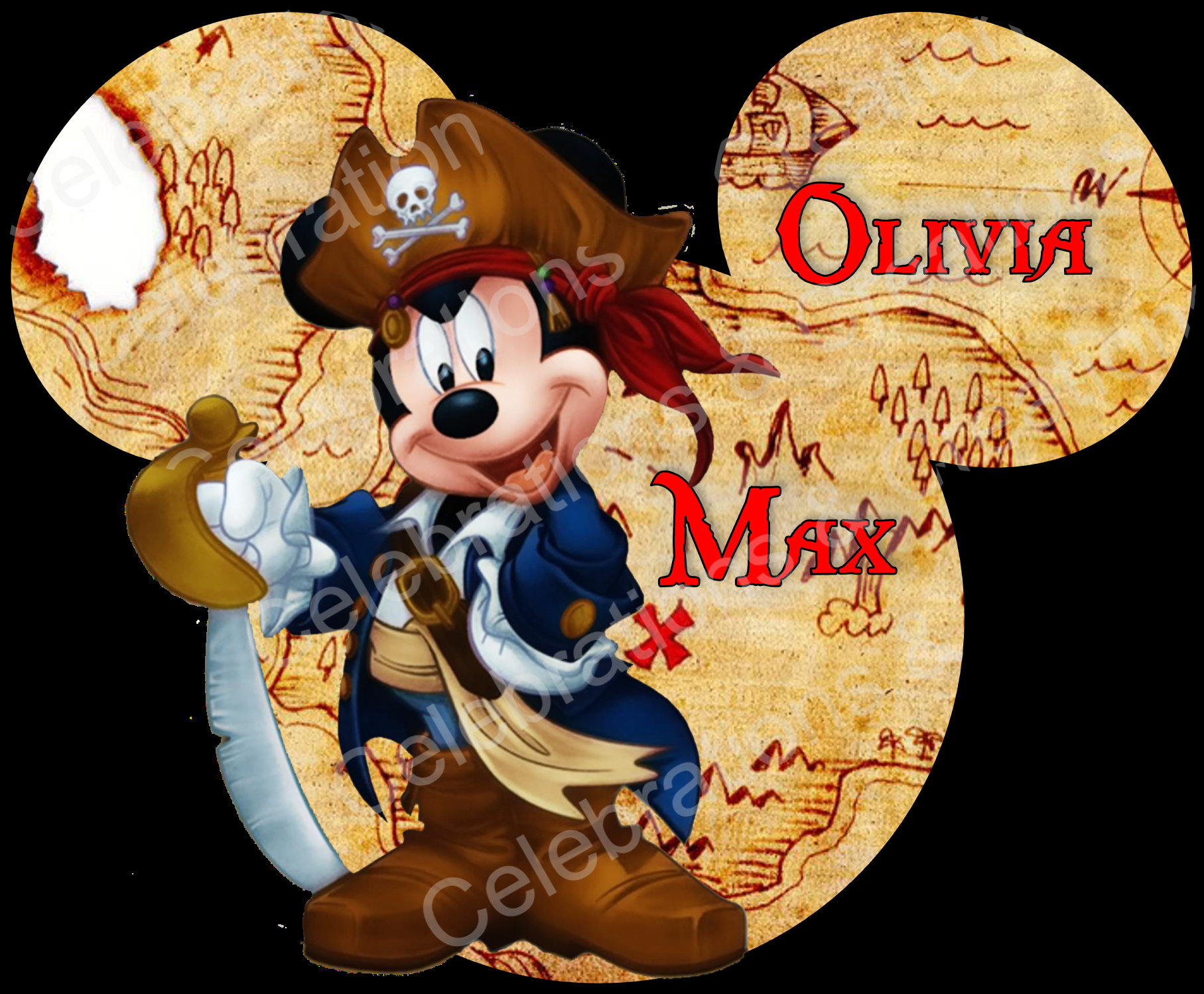 Personalised Disney Pirate Night Mickey Mouse Stateroom Door Magnet ...