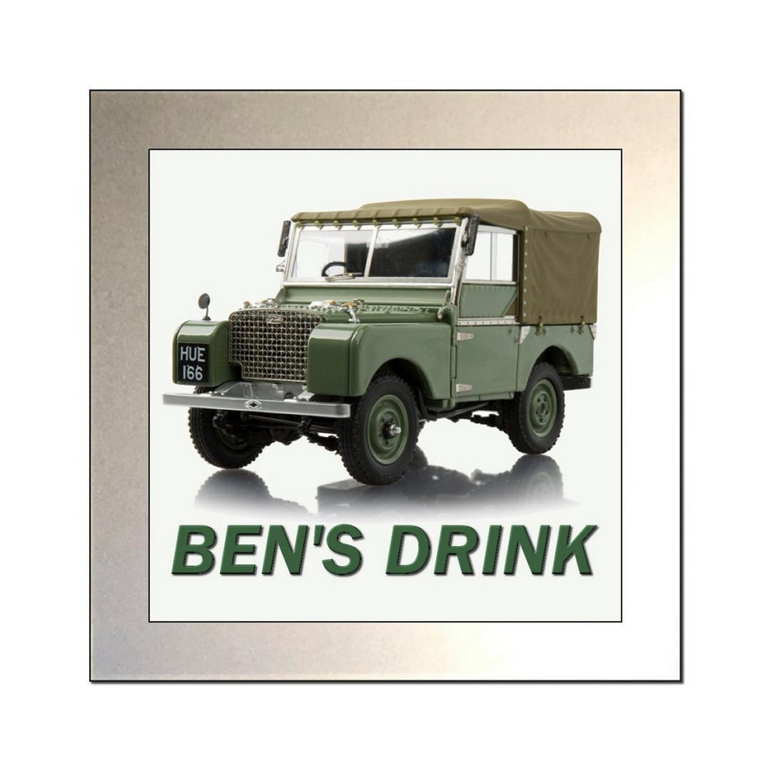 Personalised Classic Vehicle Glass Drinks Coaster for LAND ROVER Series ...