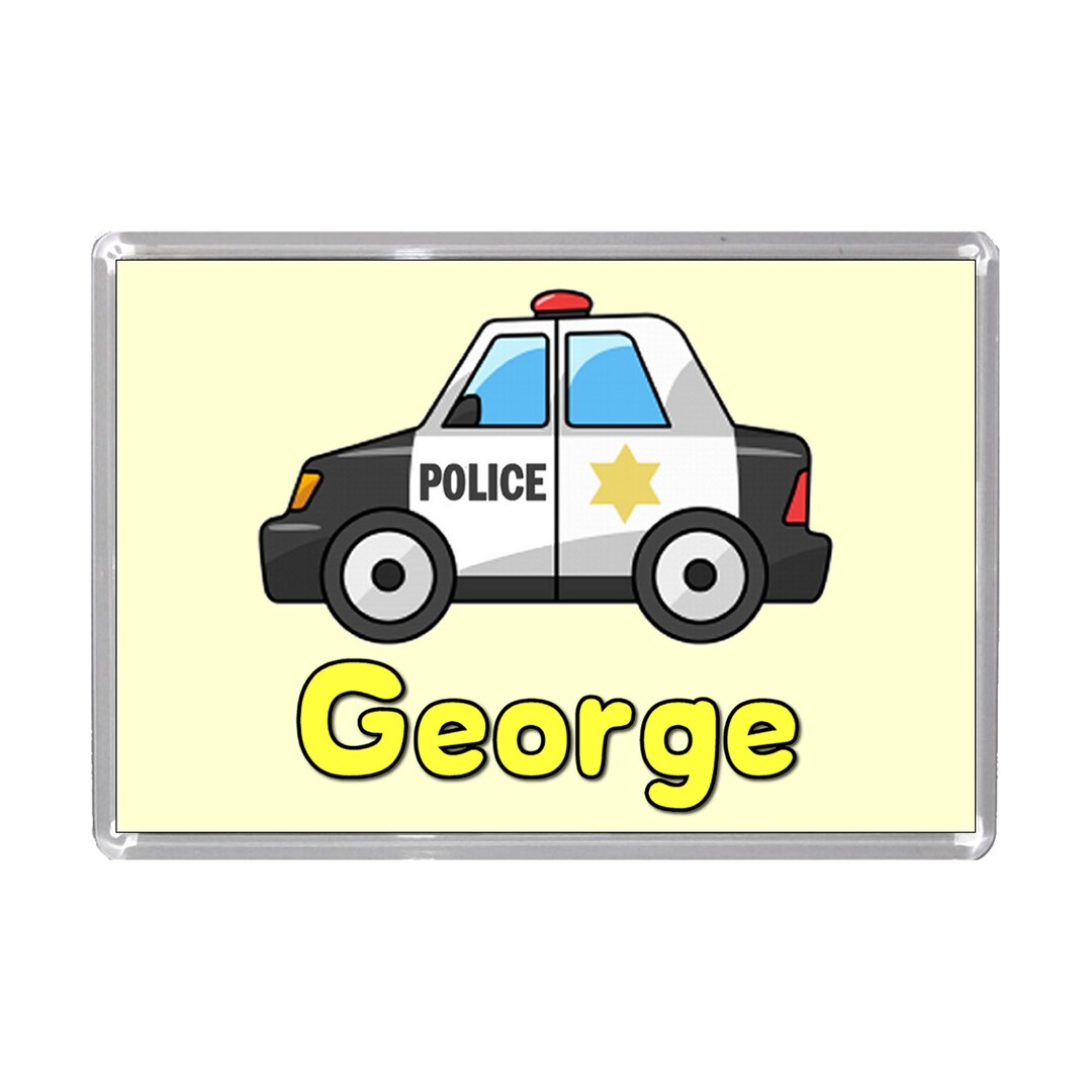 Personalised POLICE CAR Jumbo Acrylic Fridge Magnet/refrigerator Magnet ...