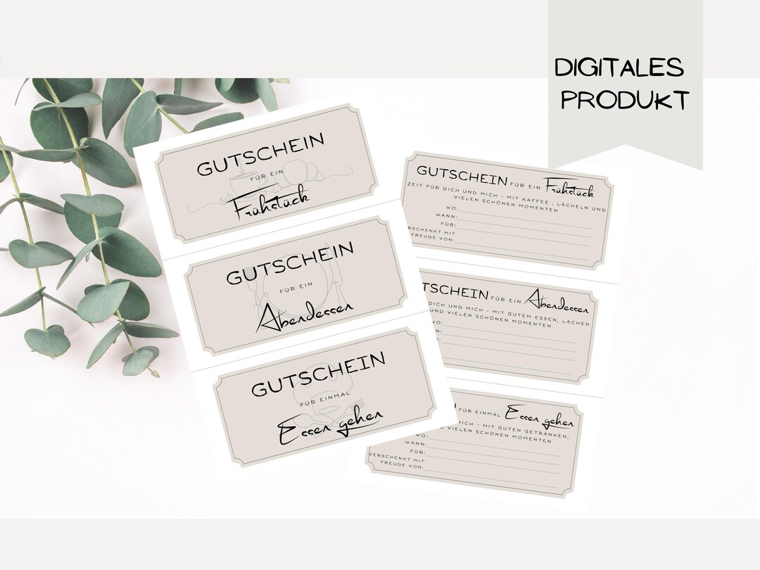 Digital Voucher Template for Breakfast, Dinner, and Dining Out ...