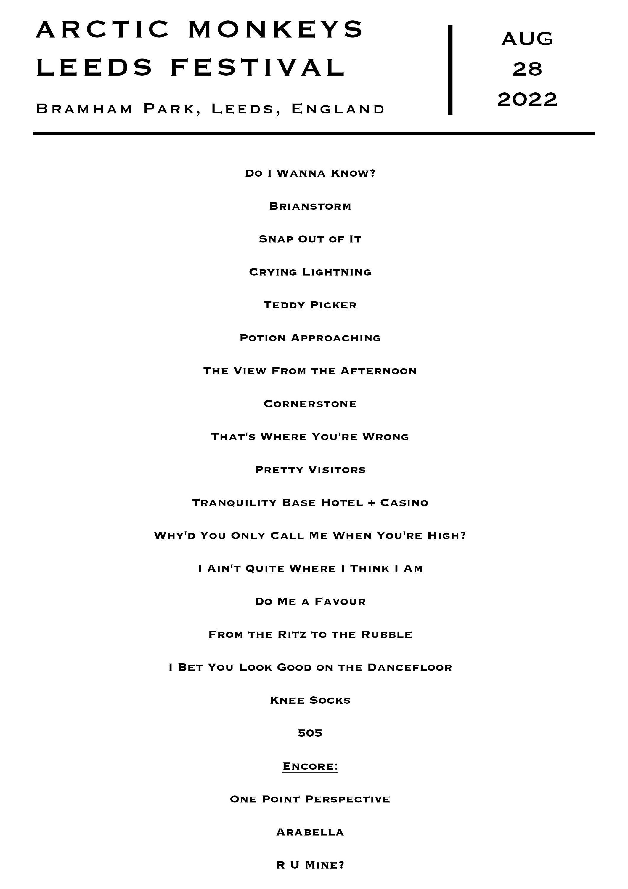 Personalised Set List Print Choose Your Own Setlist Personalised Music ...