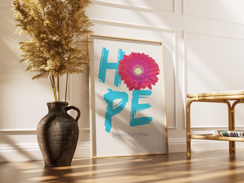 HOPE Poster Gerbera Flower Print (digital Download) - Etsy