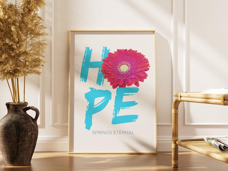 HOPE Poster Gerbera Flower Print (digital Download) - Etsy