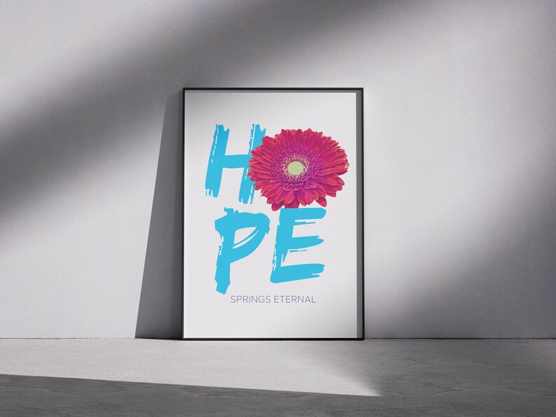 HOPE Poster Gerbera Flower Print (digital Download) - Etsy