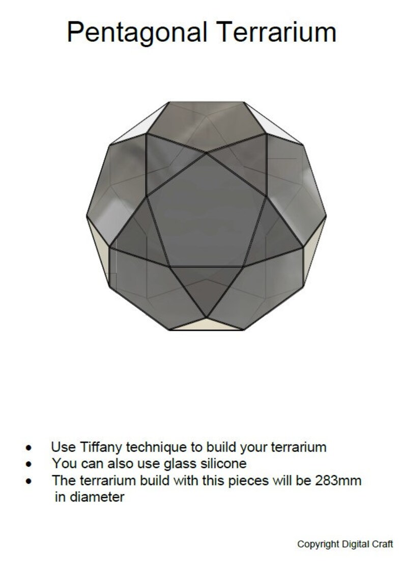 Stained Glass Sphere Pentagonal Terrarium Pdf Template. Geometric ...