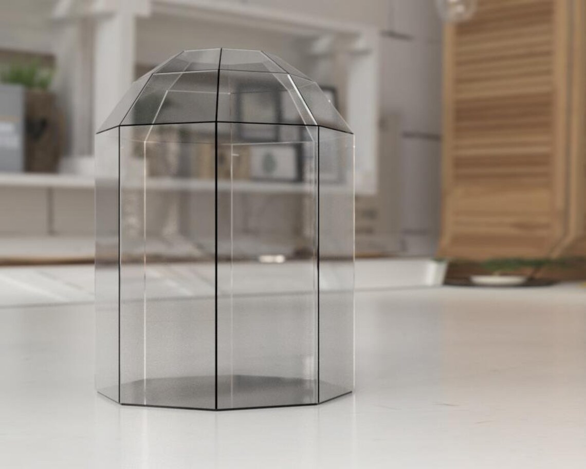 Octagonal Glass Terrarium Tiffany Method- Template. Pdf Printable ...