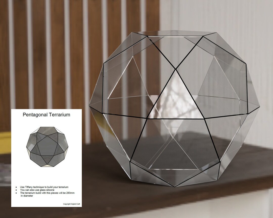 Stained Glass Sphere Pentagonal Terrarium Pdf Template. Geometric ...
