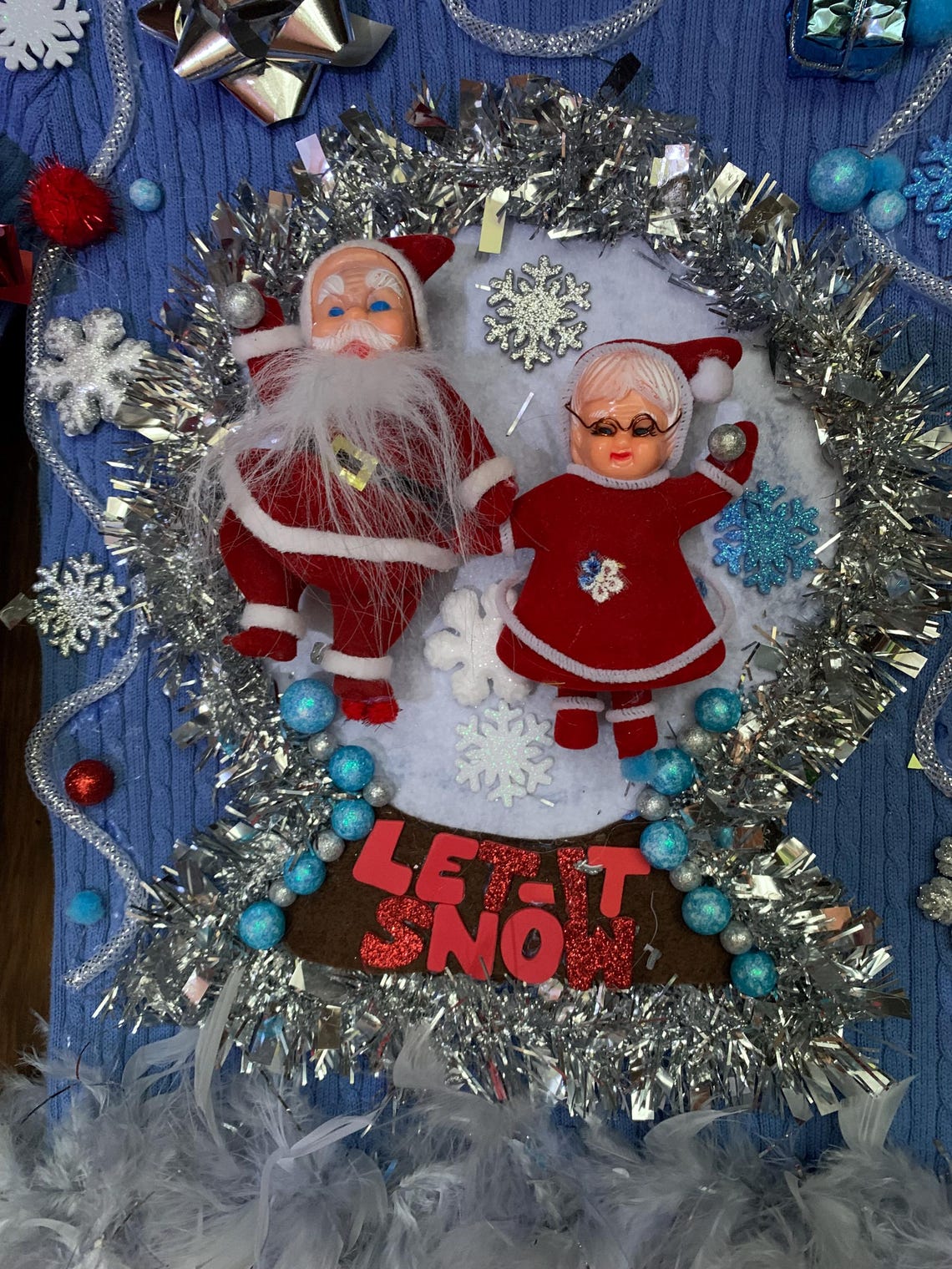 Handmade Tacky Ugly Christmas Sweater, Snow Globe, Women, X-small ...