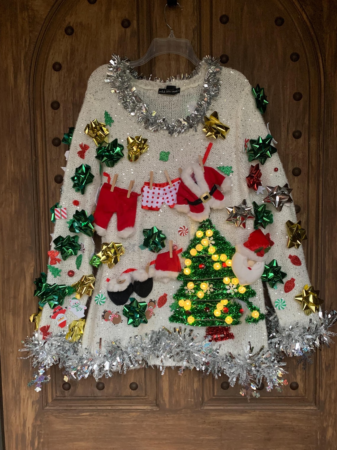 Handmade Tacky Ugly Christmas Sweater, Women, 2X, Xx-large, Garland ...