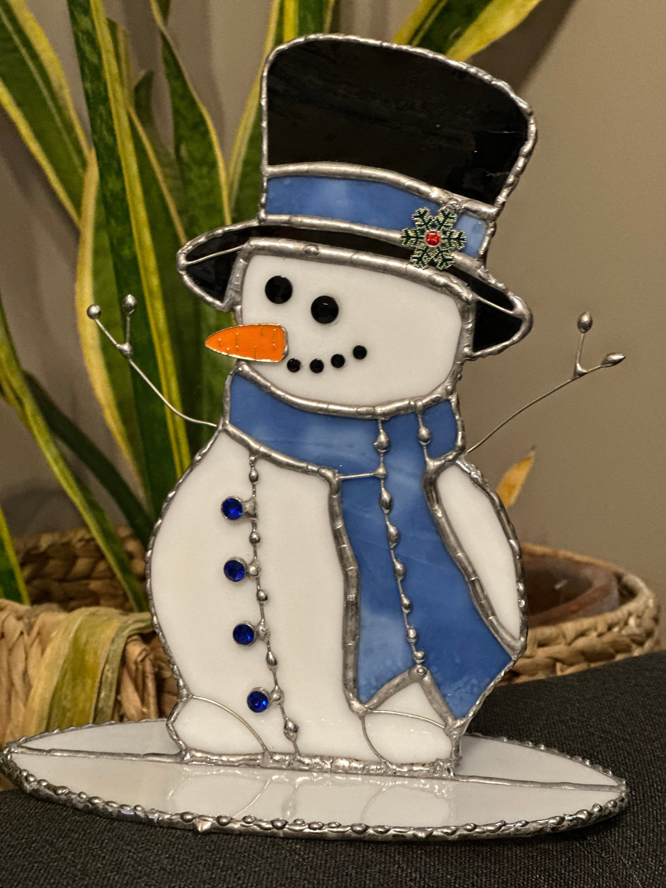 Stained Glass Snowman - Etsy
