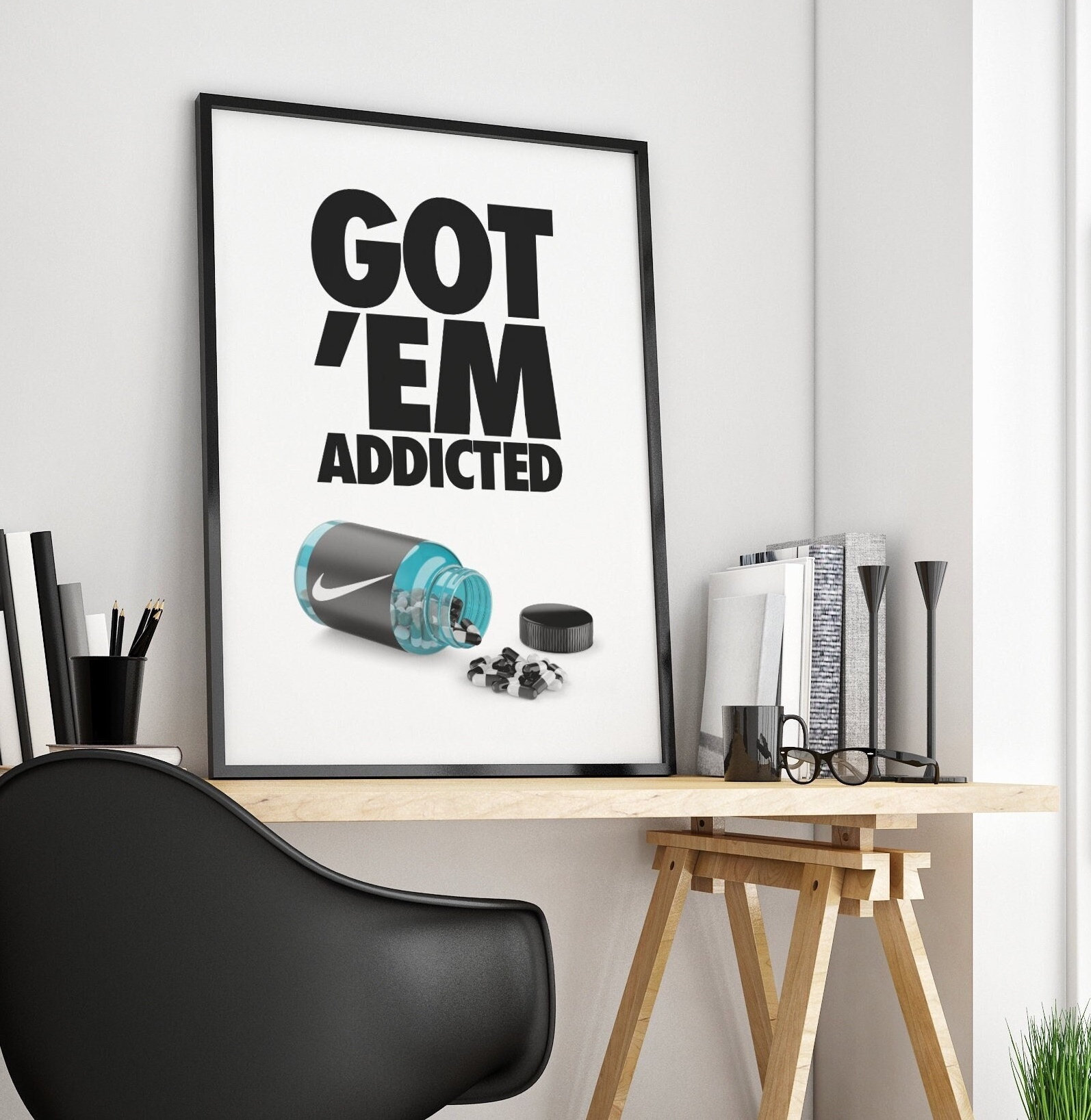 Nike Got Em Print SNKRS App, Sneaker Wall Poster, Nike Print ...
