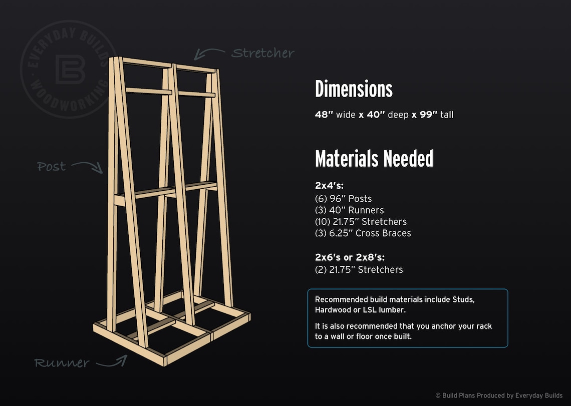 Double-sided Plywood Storage Rack Plans - Etsy