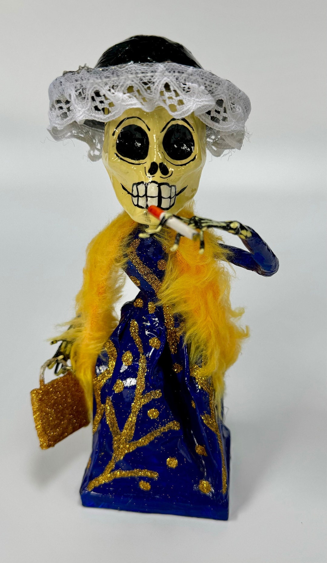 Papier-mâché / Paper Mache Granny Skeleton Figure - Etsy