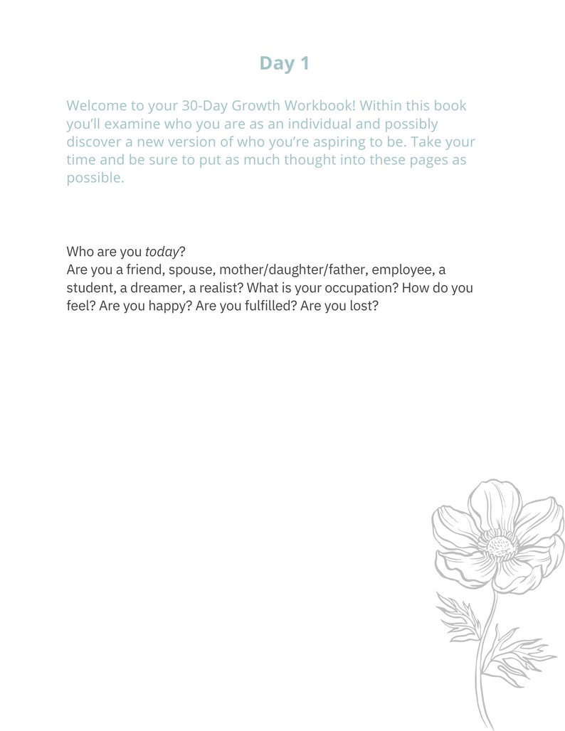 Growth Workbook, Personal Development, Self-care Workbook, Self-growth ...