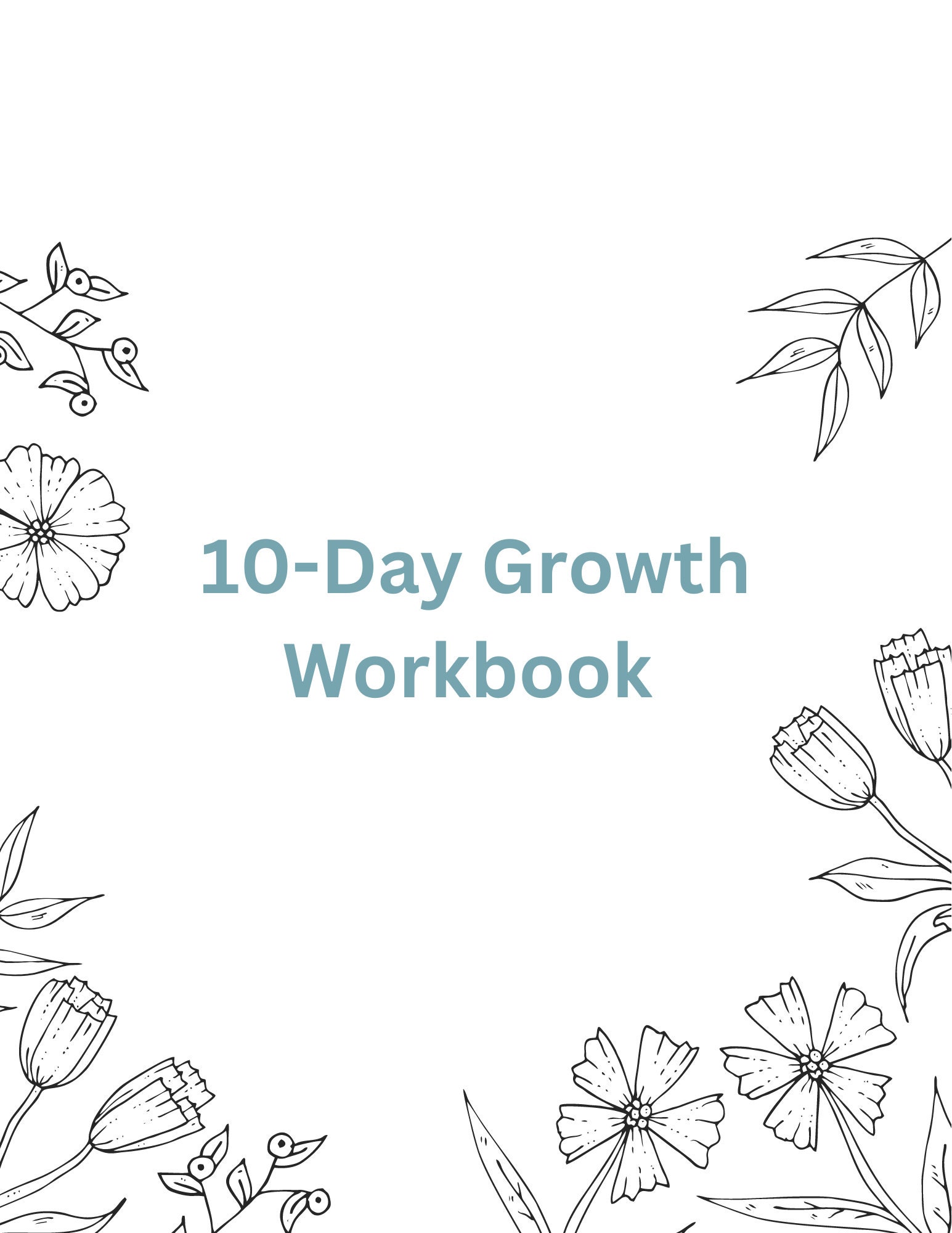 10-day Personal Development Workbook, Self-care Workbook, Self-love ...