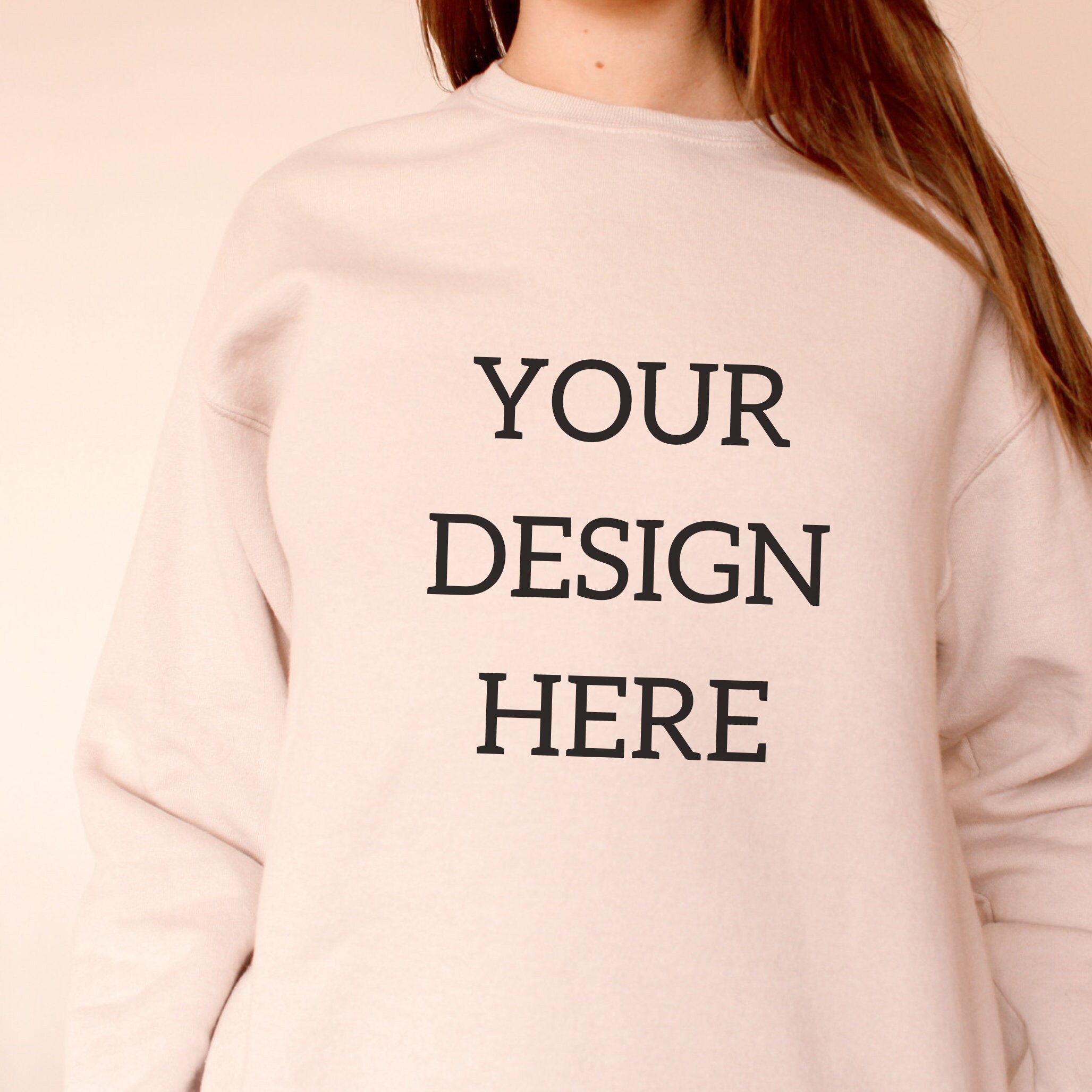 Jerzee Sandstone 562 Sweatshirt Model Mockup 3 Pc Bundle Set Crewneck ...