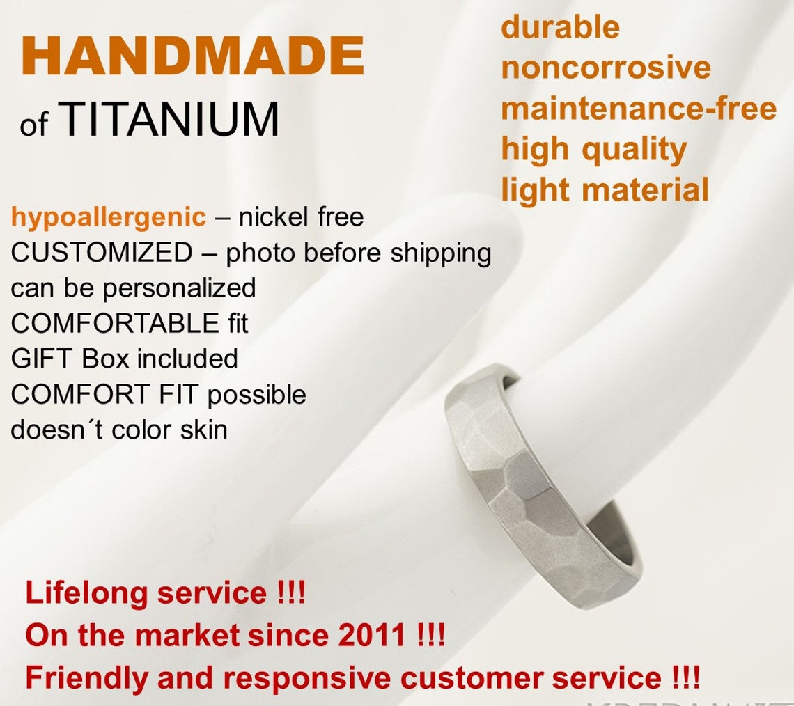 Titanium Mens Wedding Band Womens Mens Titanium Ring - Etsy