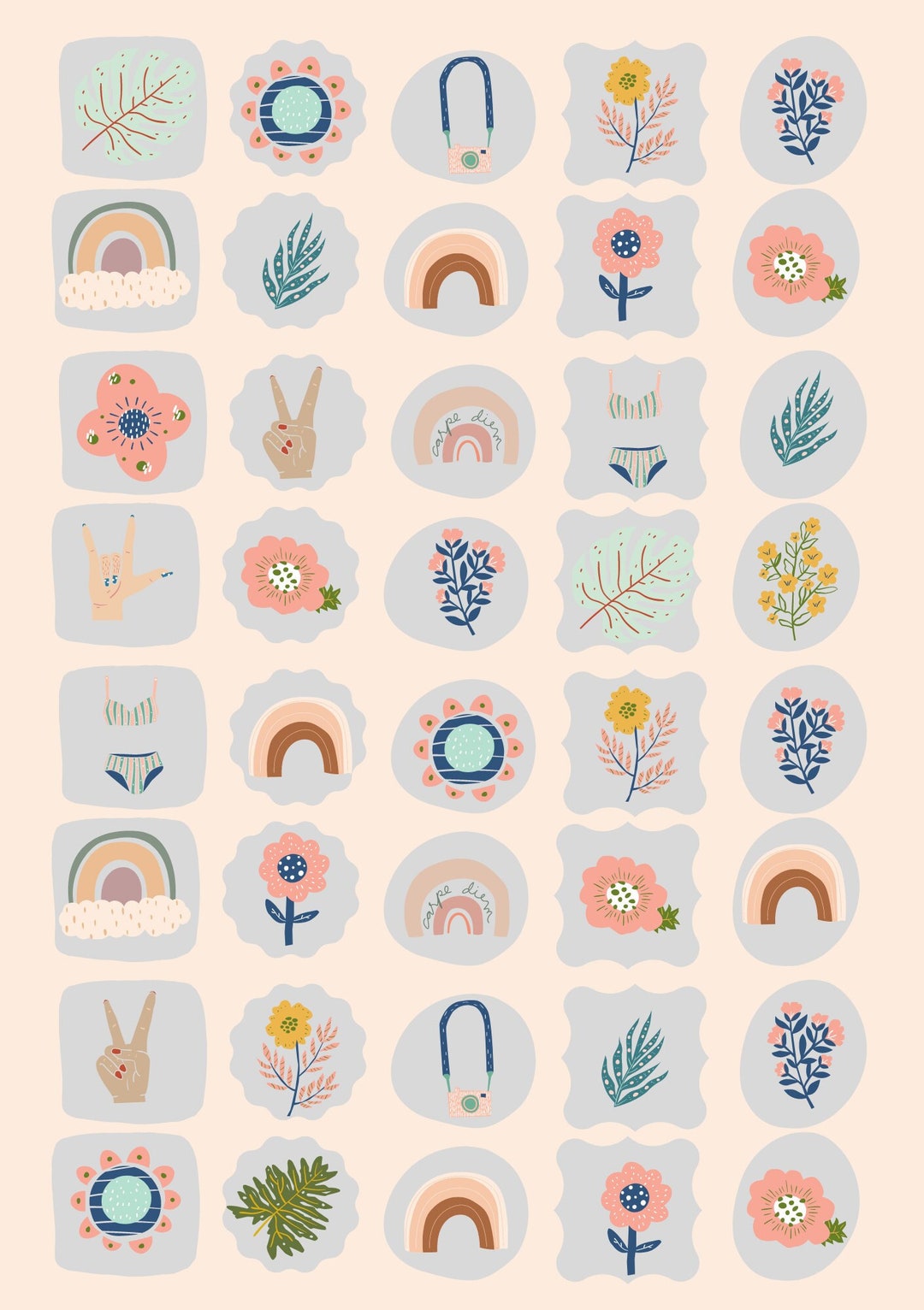 Sticker Designs Bundle, Digital Sticker Pack, Stickers Bundle, Sticker ...