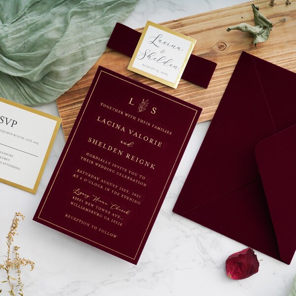 Velvet Envelope Wedding Invitations - Etsy