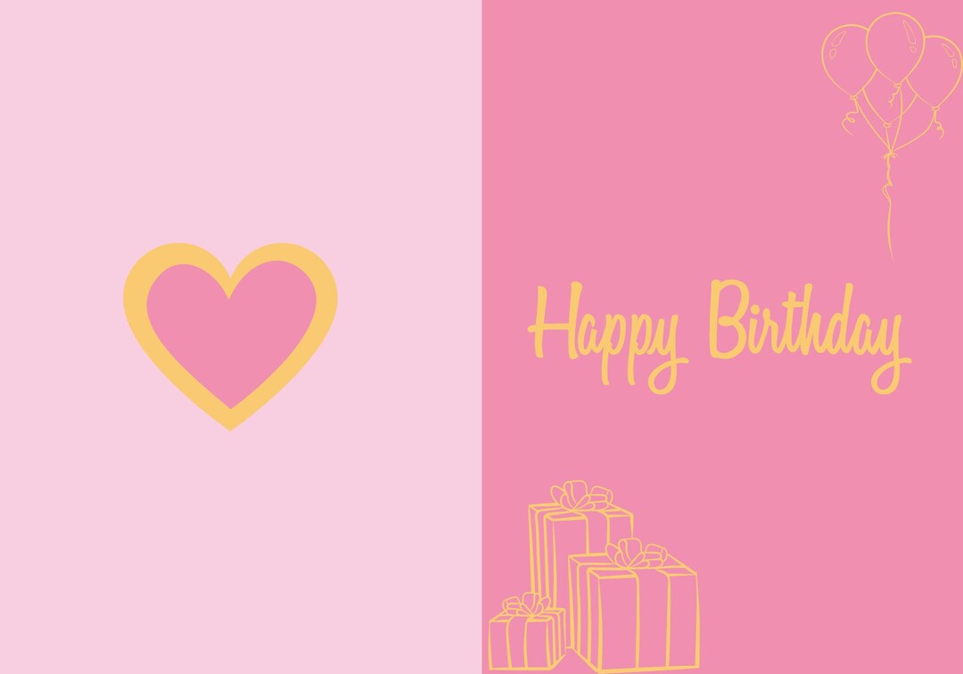 Pink! Digital Download Happy Birthday Card! - Etsy