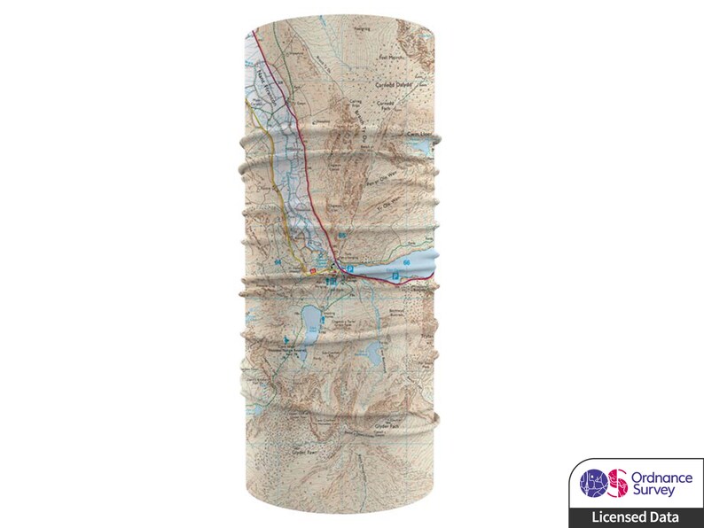 Ogwen Valley OS Map Snood Snowdonia Scarf Eryri Buff - Etsy