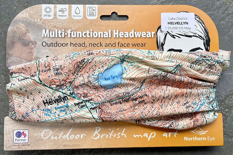 Helvellyn OS Map Snood: Lake District Neckwarmer Face Mask - Etsy