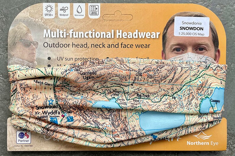 Snowdon OS Map Snood: Snowdonia Neckwarmer Face Mask - Etsy UK
