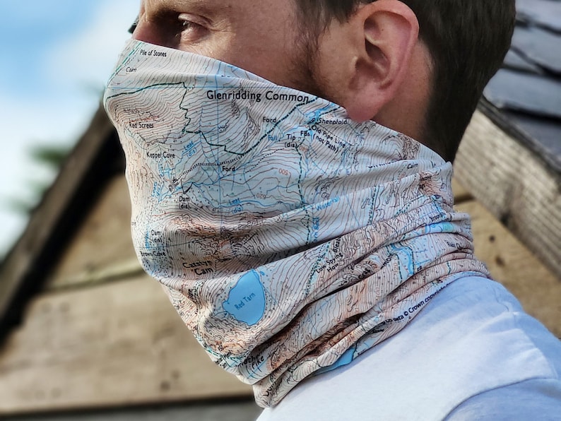 Helvellyn OS Map Snood: Lake District Neckwarmer Face Mask - Etsy