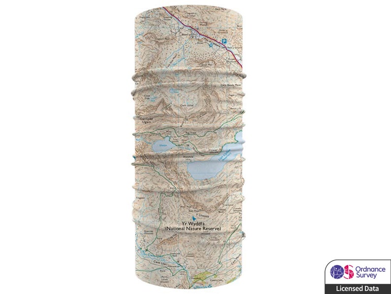 Snowdon OS Map Snood: Snowdonia Neckwarmer Face Mask - Etsy UK