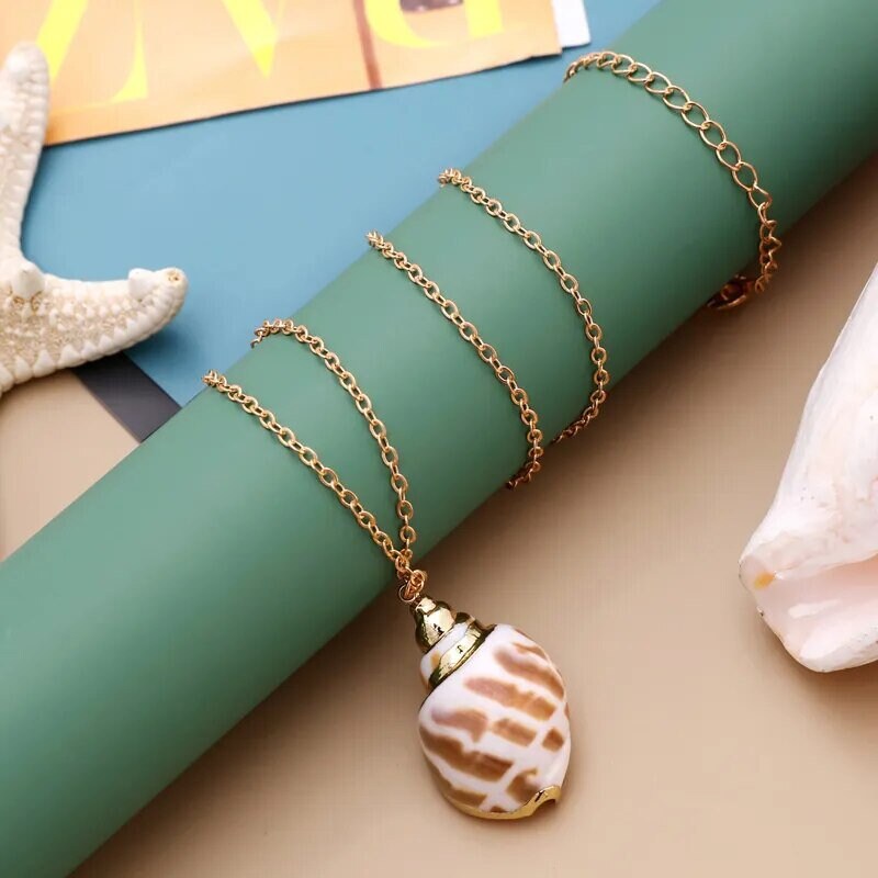 Natural Shell Necklaces Handmade Gold Dipped Shell Jewelry Seashell ...