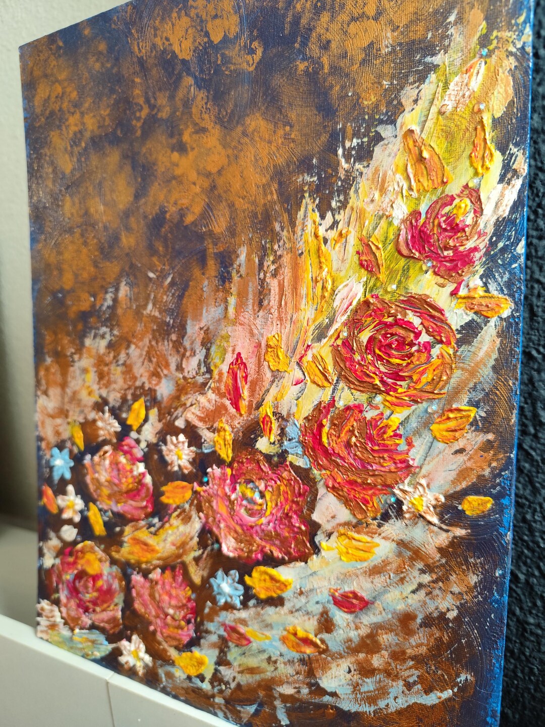 Textured Abstract Painting on Canvas Board – Acrylic & Modeling Paste ...