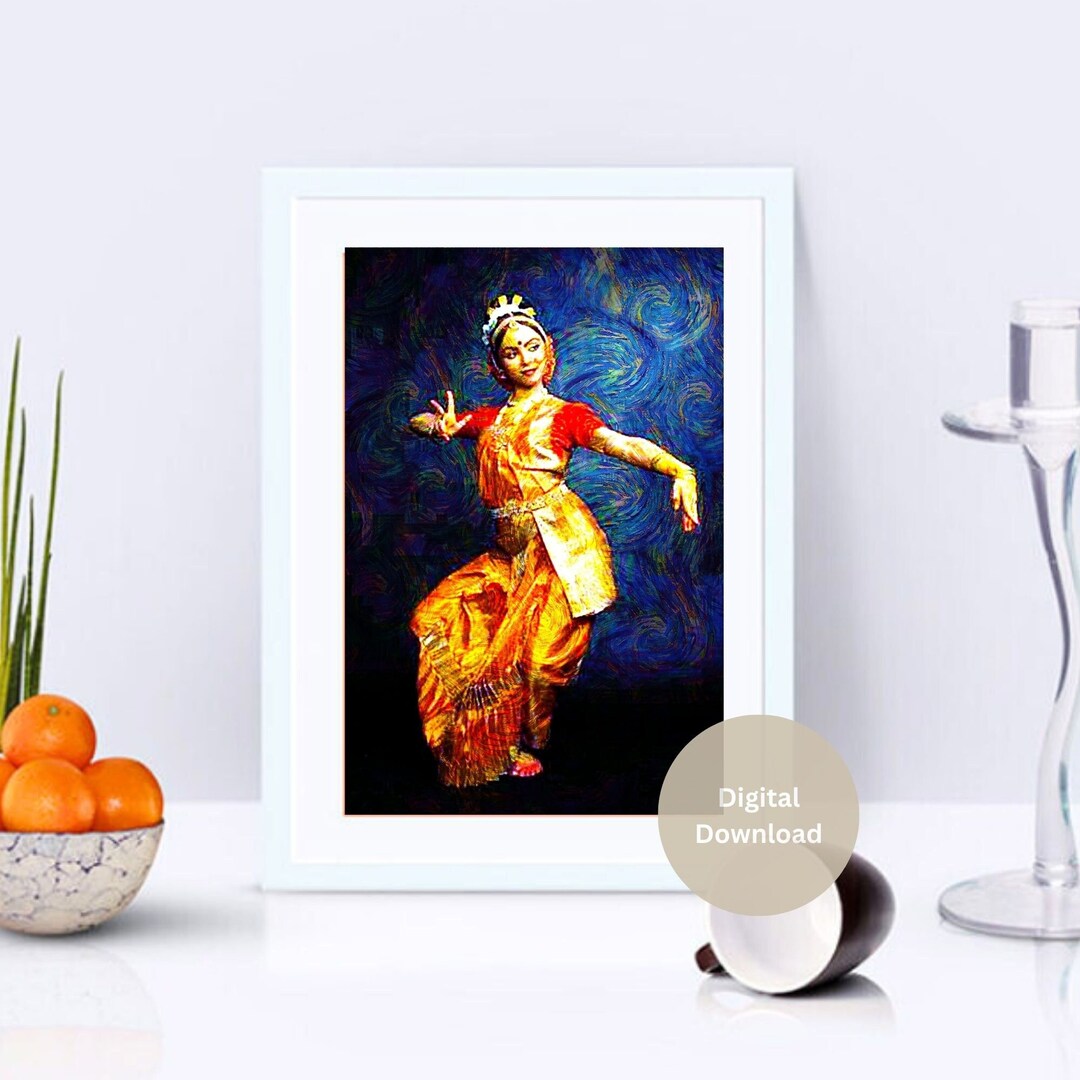 Bharatnatyam Dancer in Van Gogh's Starry Night, Indian Classical Dance ...