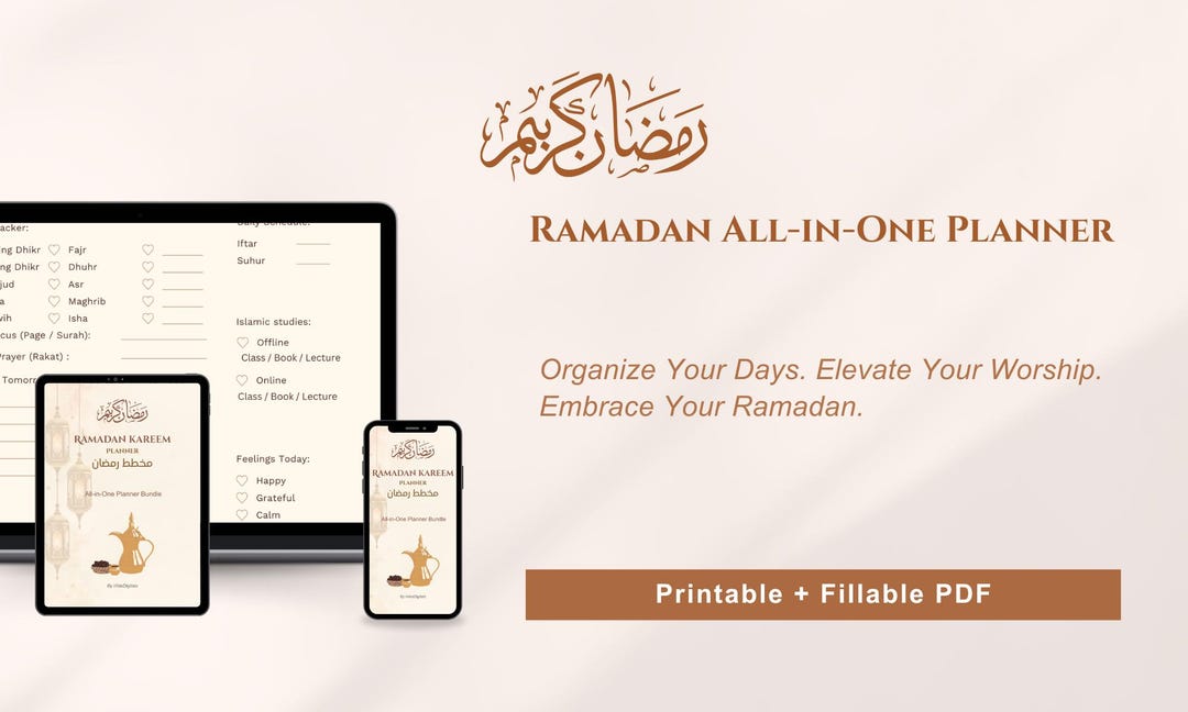 Ramadan Planner Printable | Fillable Islamic Journal, Ibadah Tracker ...