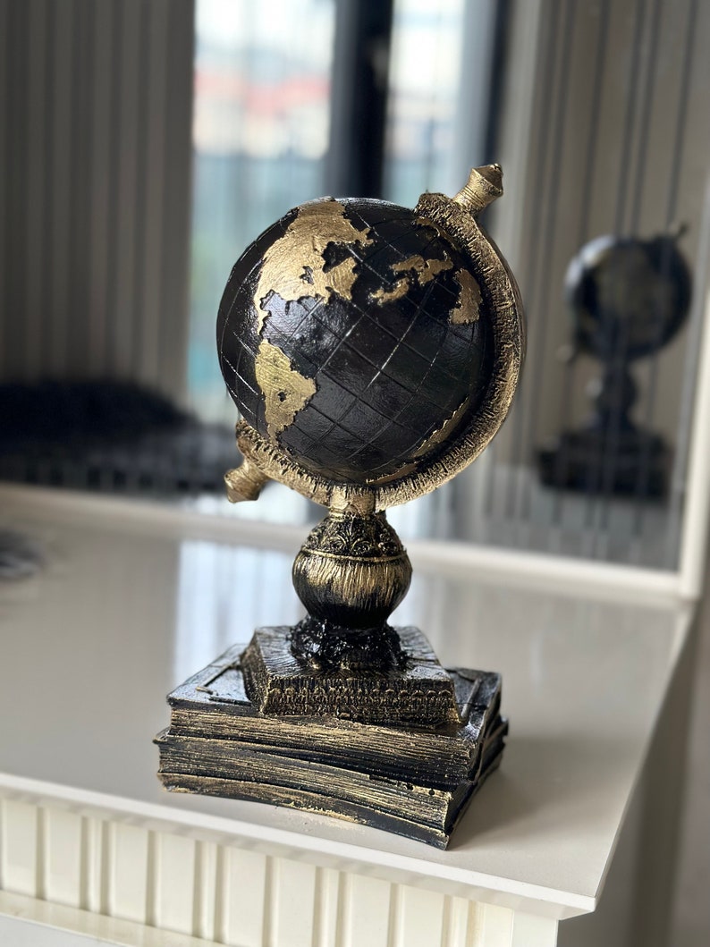Gold World Map Globe Design, World Map Decor, World Map Object, Luxury ...