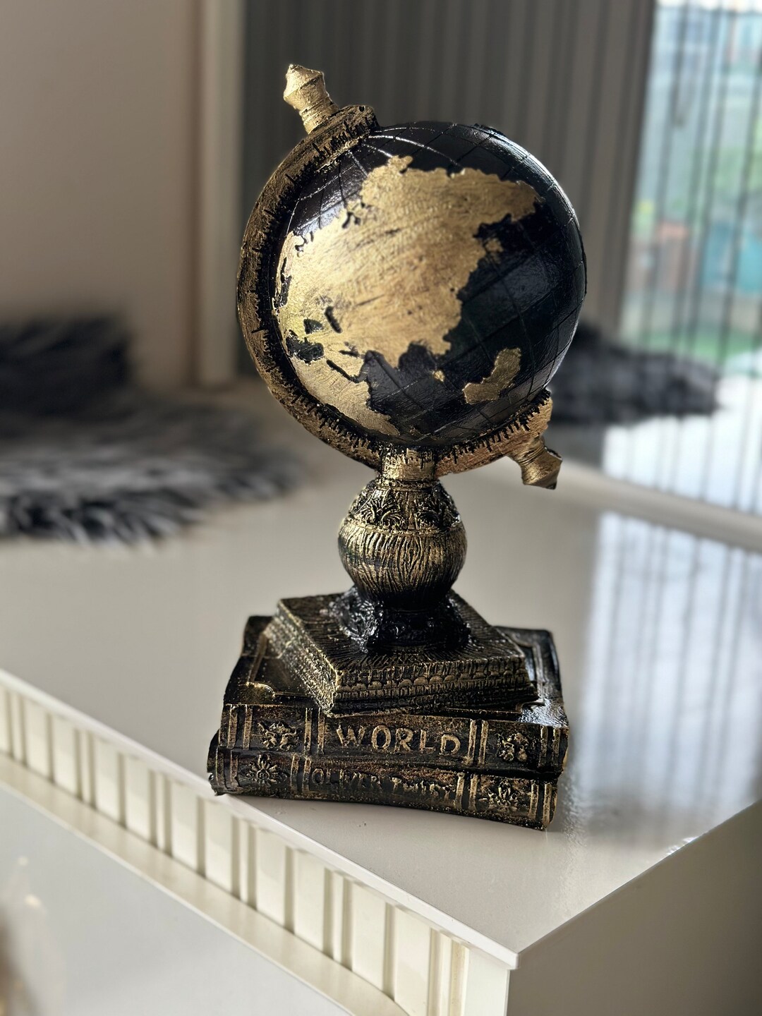 Gold World Map Globe Design, World Map Decor, World Map Object, Luxury ...
