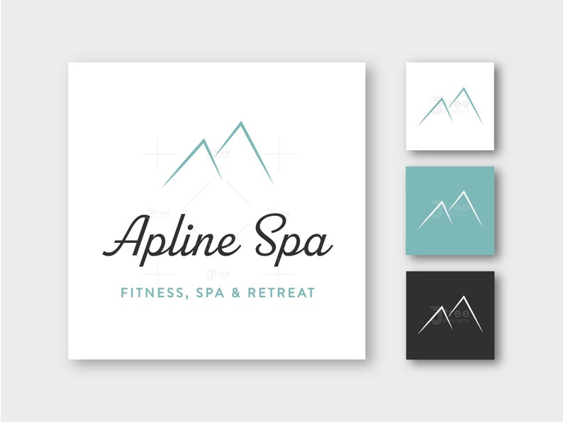 Premade Logo Design Spa Logo Alpine Logo Mountain Logo Fitness Retreat ...