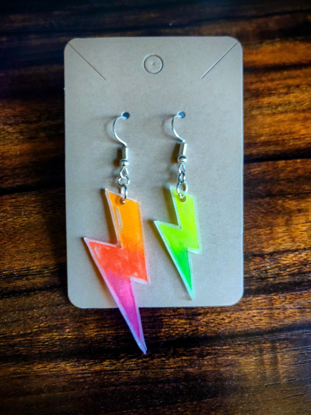 Mismatched Rainbow Lightning Bolt Earrings - Etsy